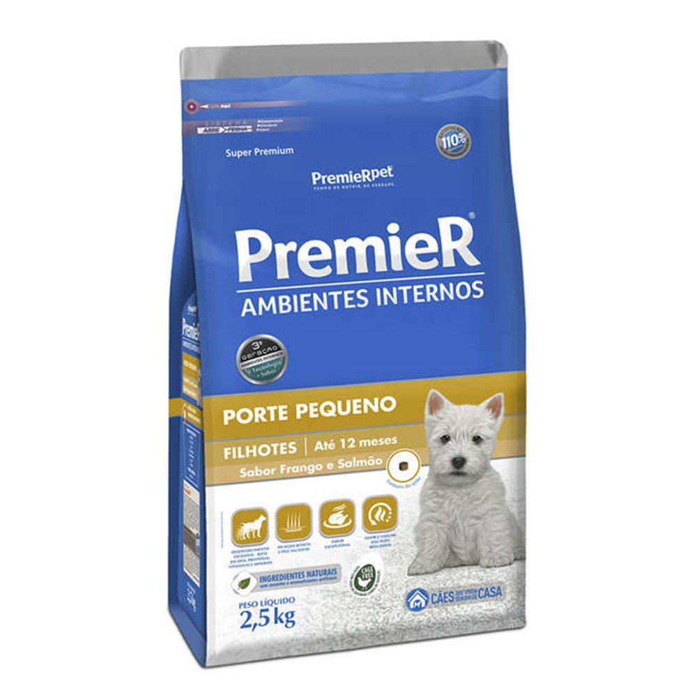 Ração Premier Super Premium Ambientes Internos Filhote Frango e Salmão ...